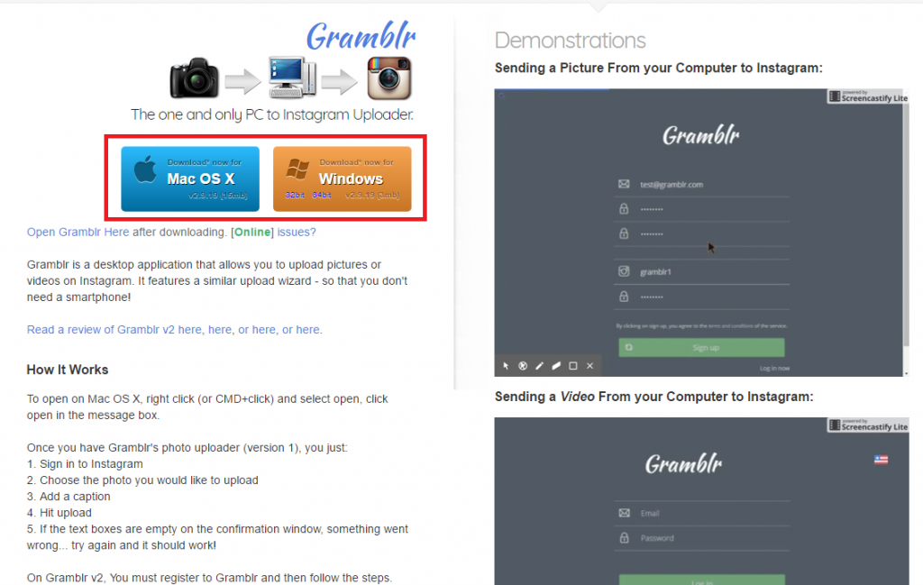 パソコンからインスタグラムに投稿 gramblr | Tech Hippo Lab